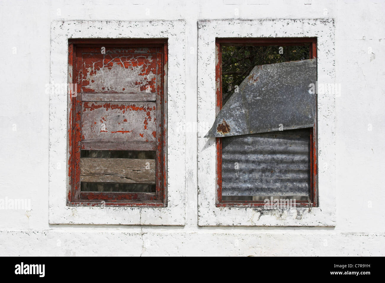 White door with two windows hi-res stock photography and images - Alamy