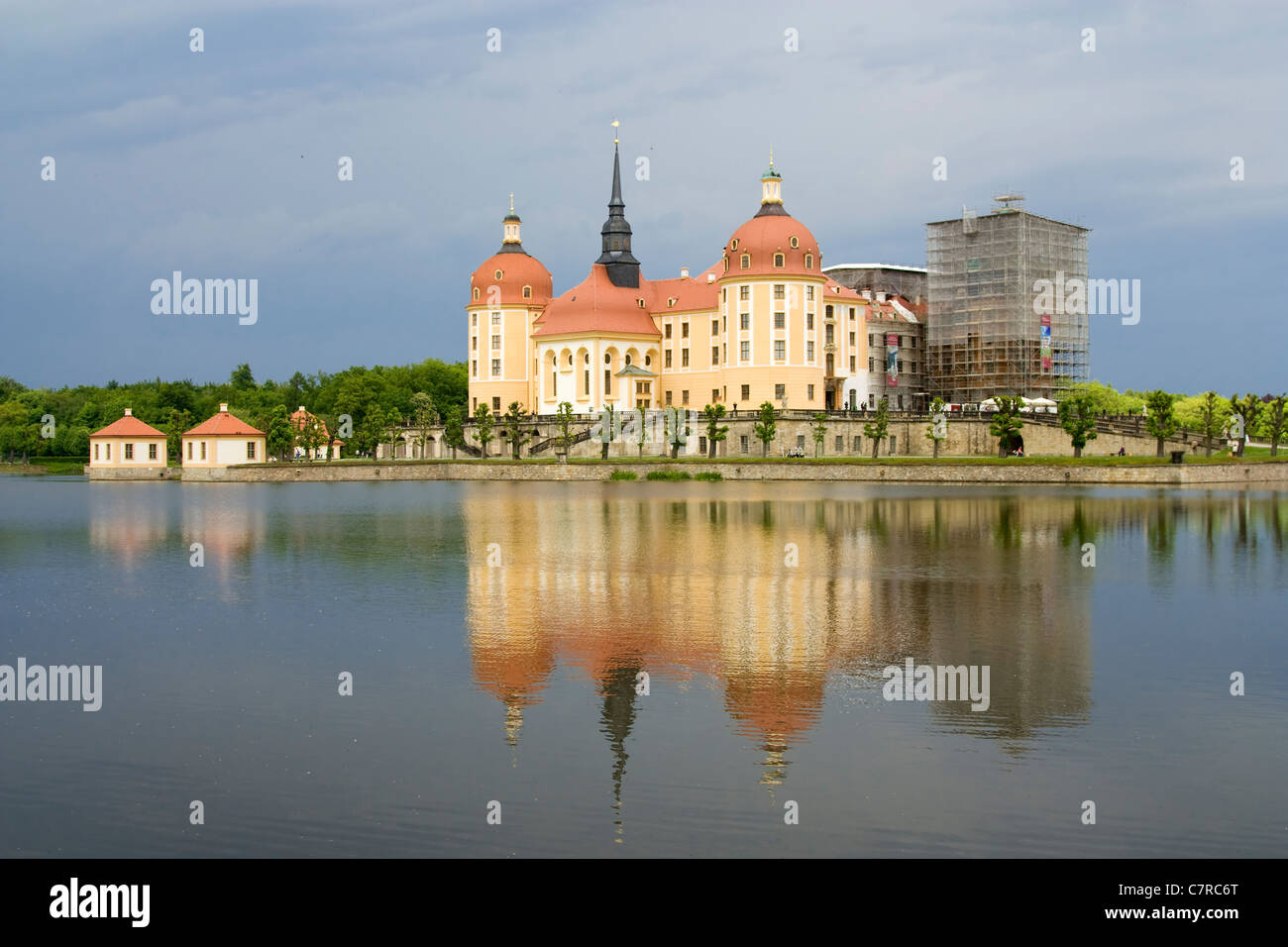 MORITZBURG - MAY 2010: Schloss Moritzburg is a Baroque castle in the ...