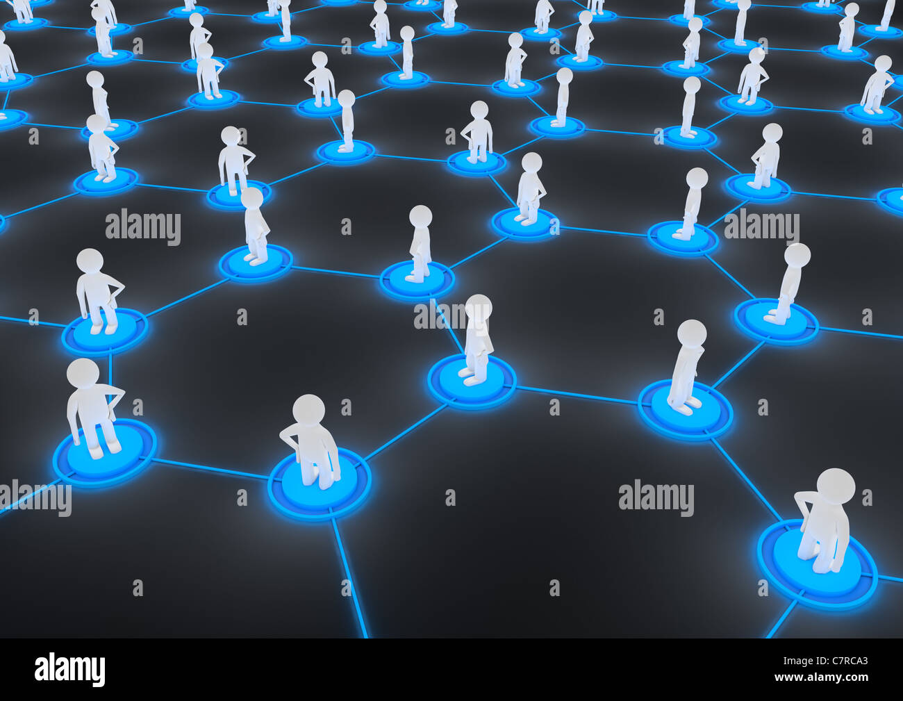 render of several people connected to each other Stock Photo - Alamy