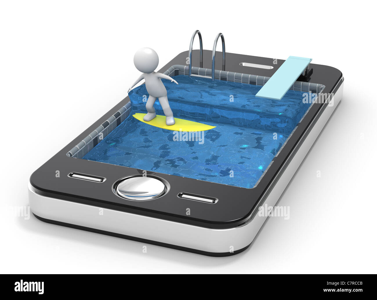 Surfing with your Mobile Stock Photo - Alamy