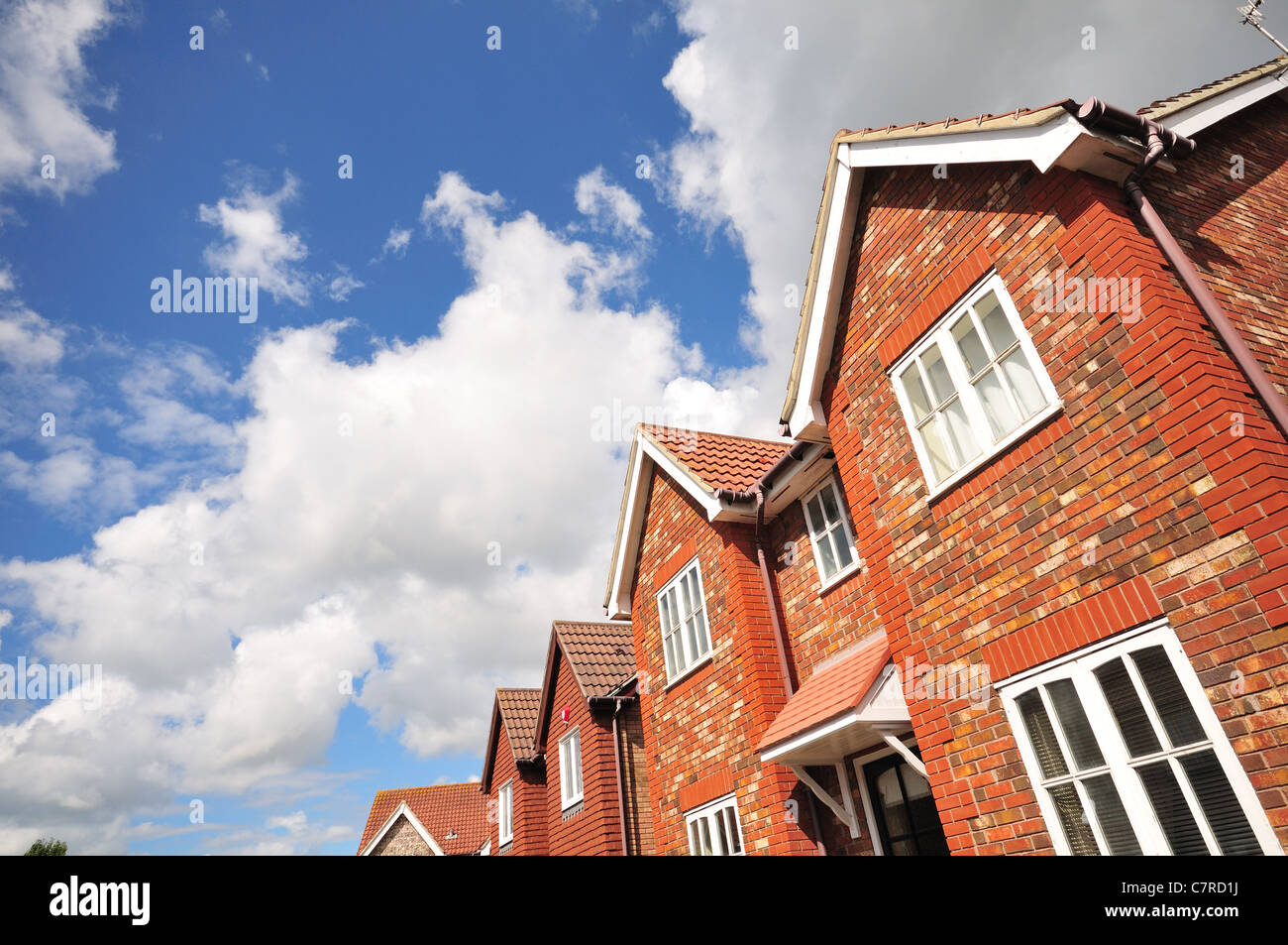 Detail of newly built English style houses, East Sussex, England Stock ...