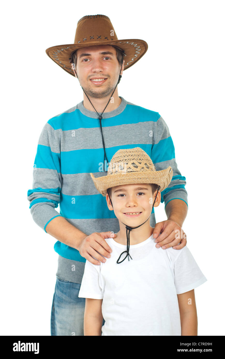 Father Son Wearing Cowboy Hats High Resolution Stock Photography and ...