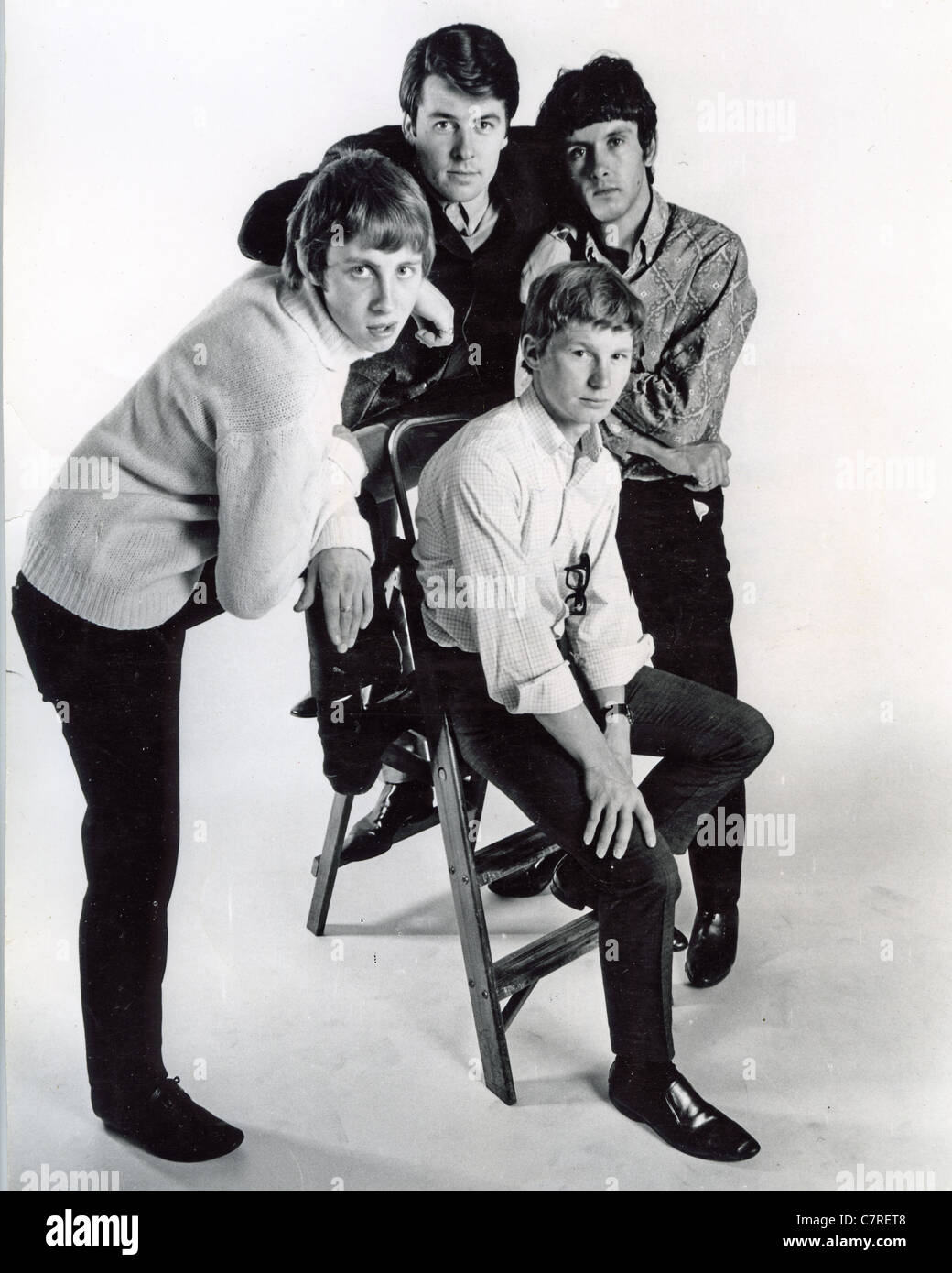 SEARCHERS UK pop group in 1966. From left: John Blunt, Mike Pender ...