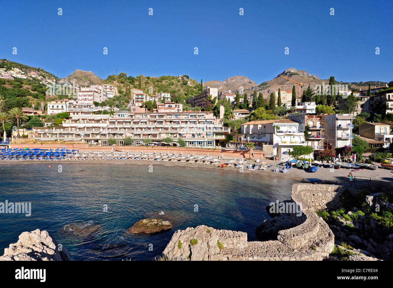 Taormina sicily beach mazzaro beach hi-res stock photography and images ...