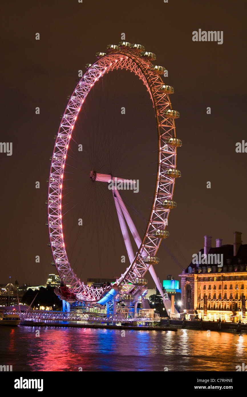 Night view of the london eye, London, England Stock Photo - Alamy