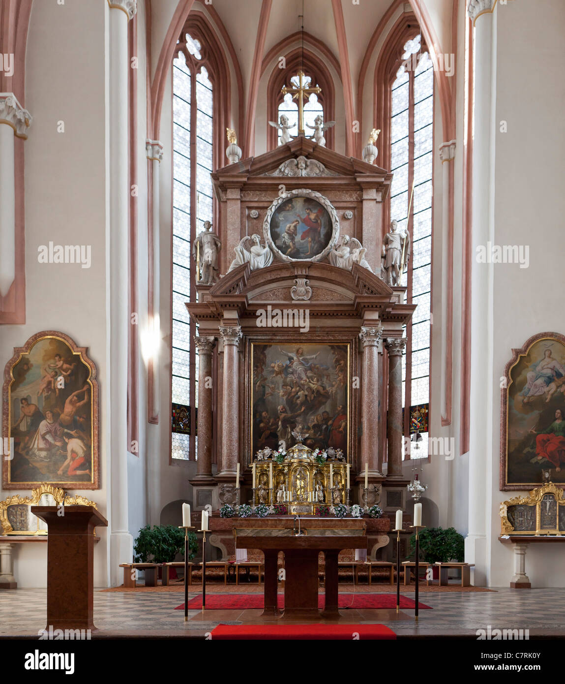 High altar in the collegiate church of St. Peter and John the Baptist ...