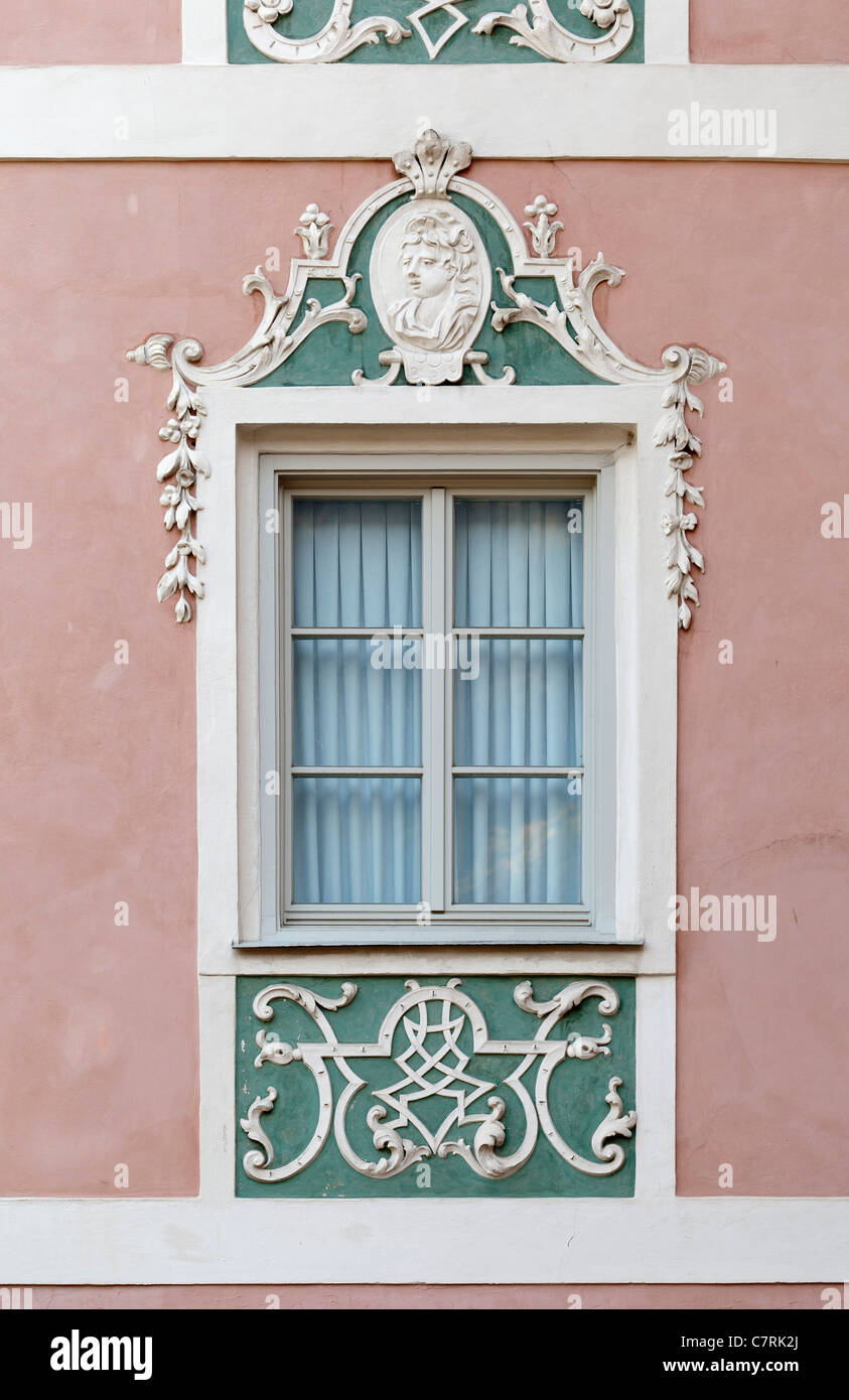 Decorated window at the Berchtesgaden palace - Berchtesgaden, Bavaria ...
