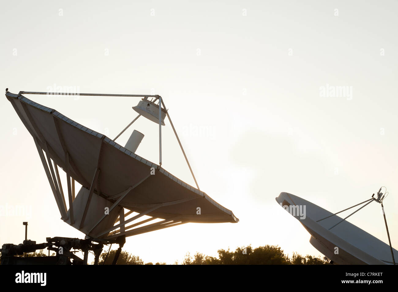 TV Station Satellite Dishes at sunrise Stock Photo - Alamy