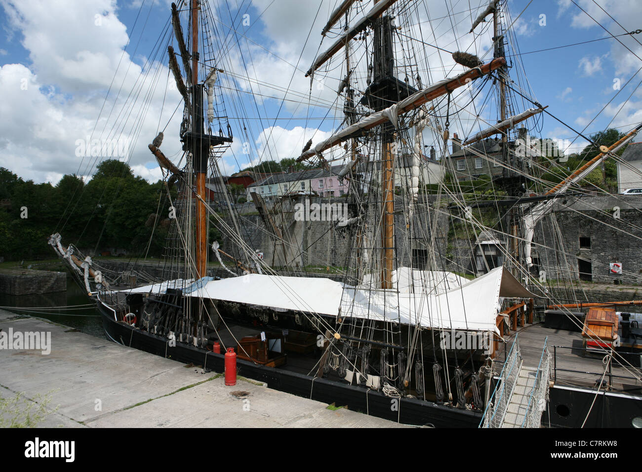The port and harbour of Charlestown Cornwall Stock Photo - Alamy