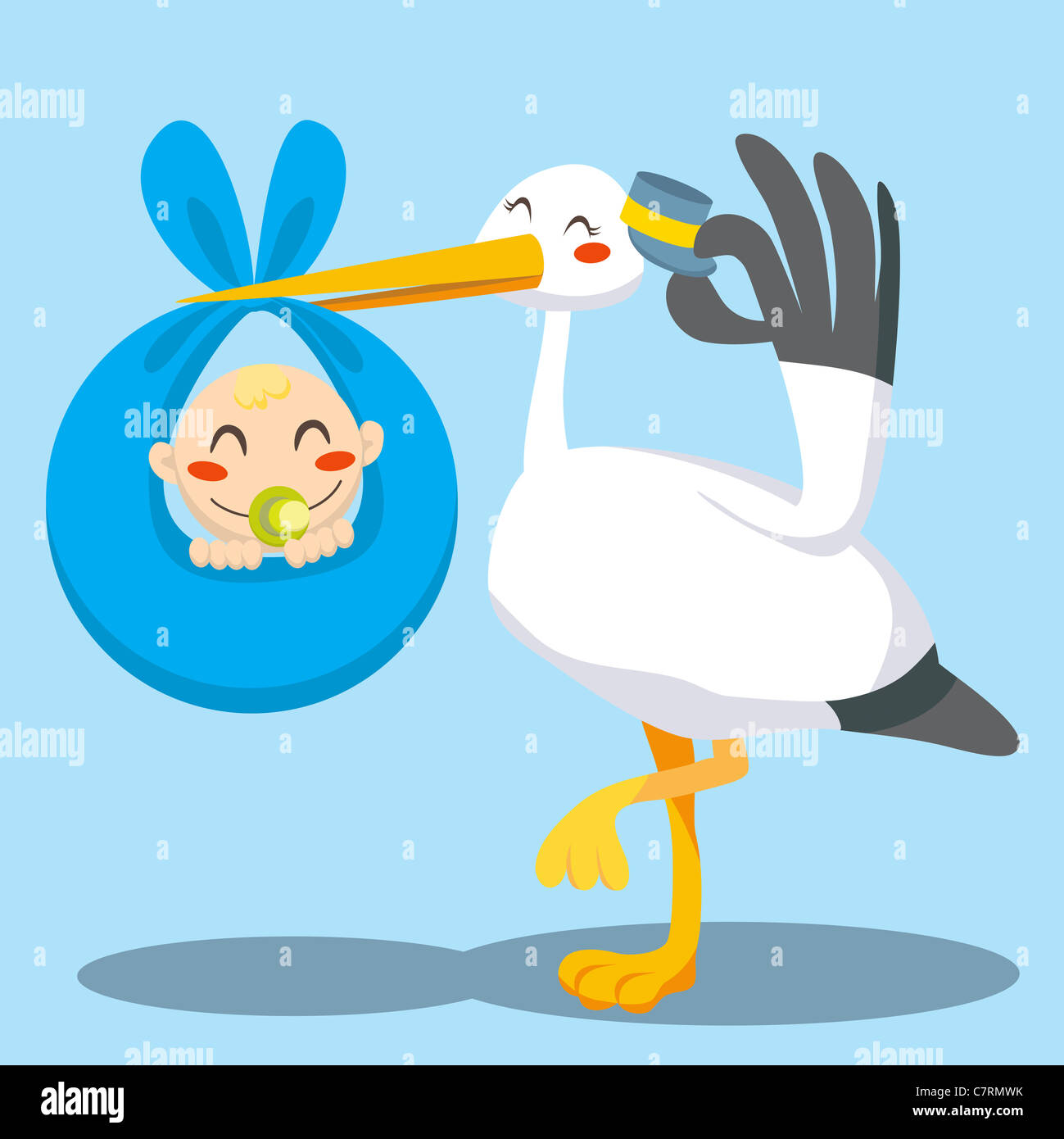 Stork Baby Boy Clip Art