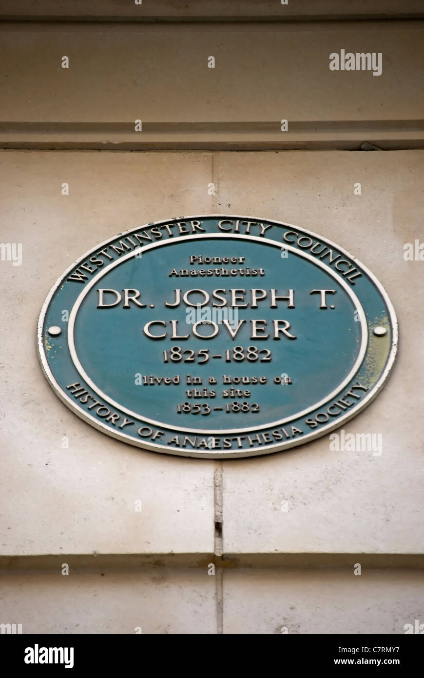 westminster council plaque marking a home of pioneer anaesthetist ...