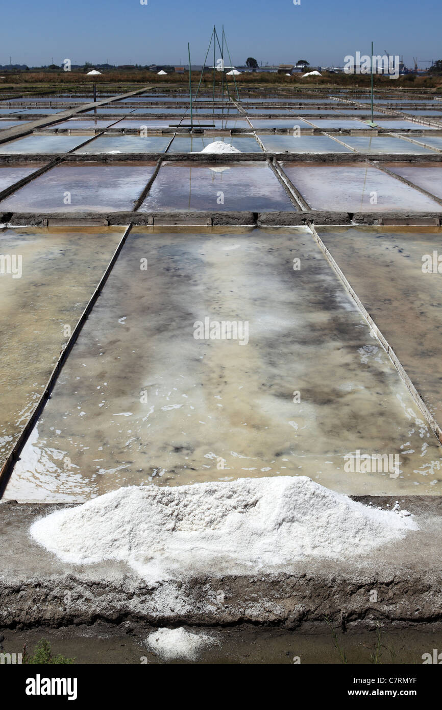 Salt pans producing salt in Aveiro, Portugal Stock Photo - Alamy
