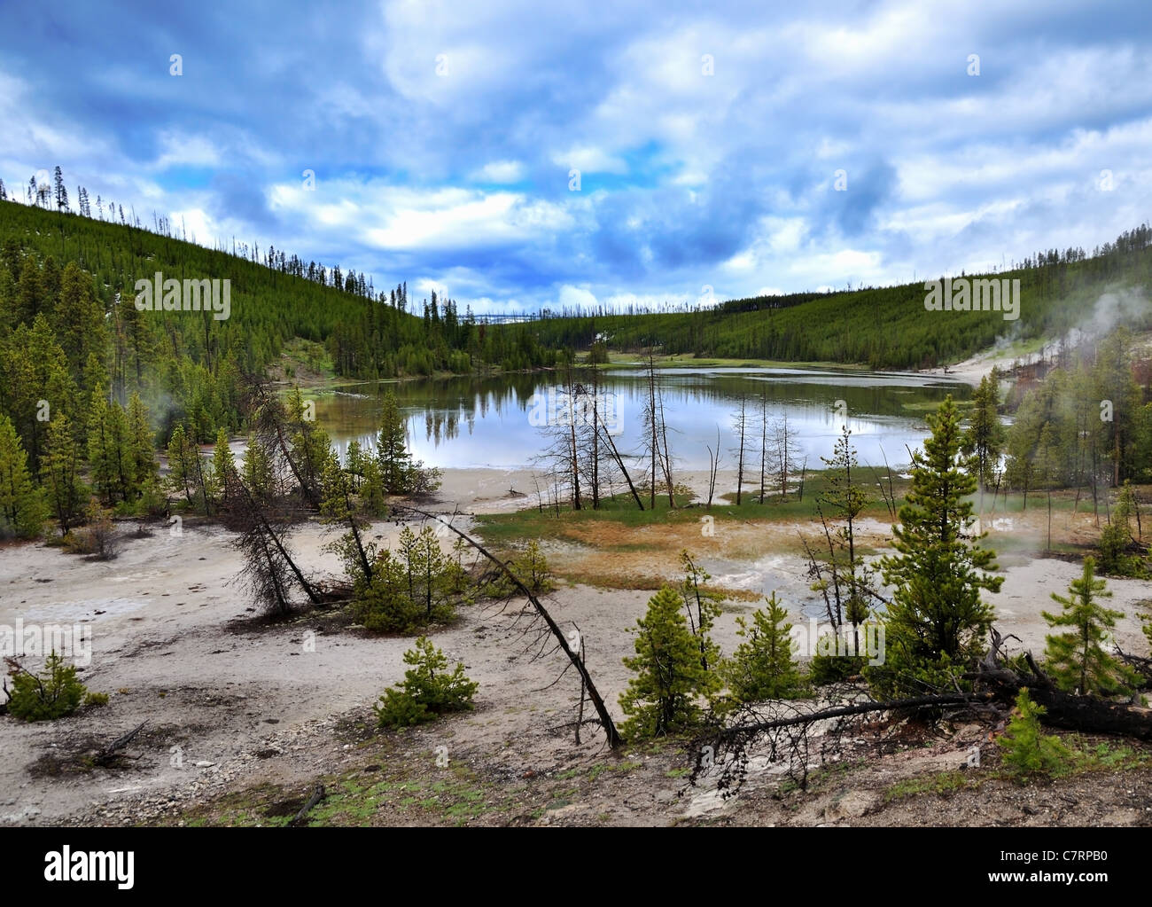A Lake In The Mountain Volcanic Valley Stock Photo - Alamy