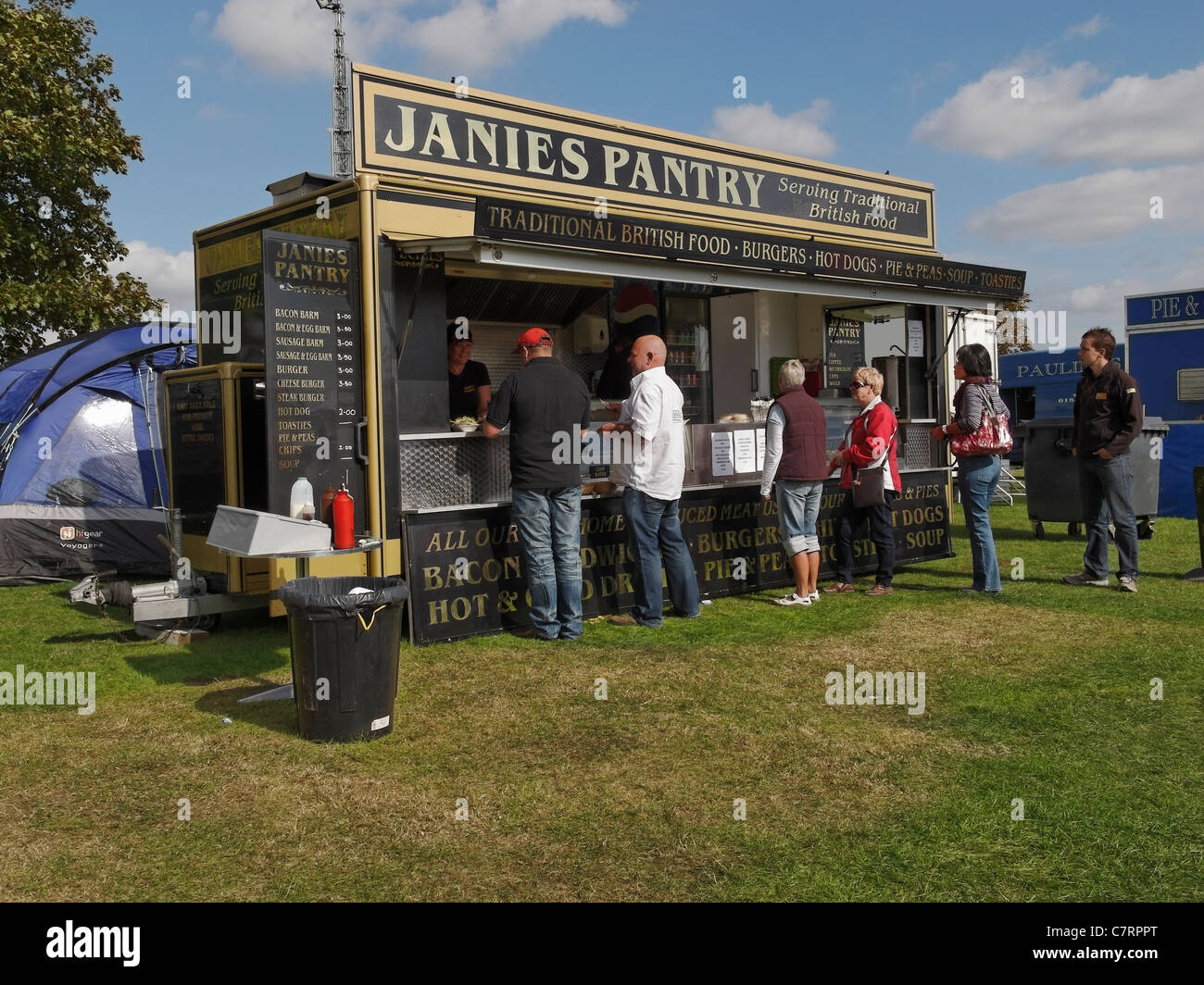 A snack bar advertising 'traditional British food' at the Lincolnshire ...