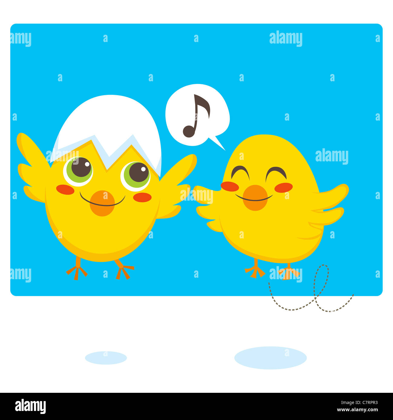 Cartoon illustration baby chicken flying hi-res stock photography and ...