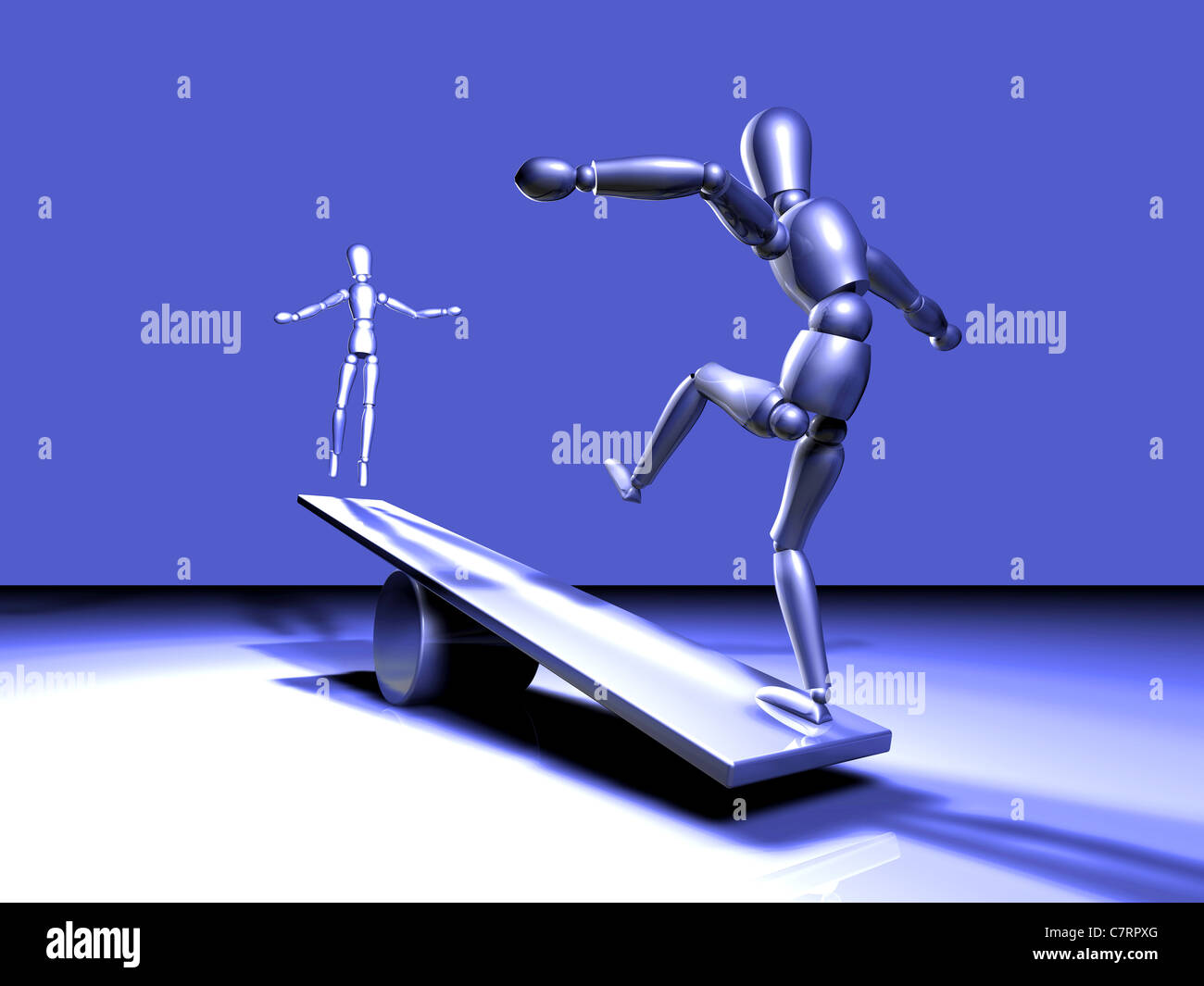 Jumping seesaw hi-res stock photography and images - Alamy