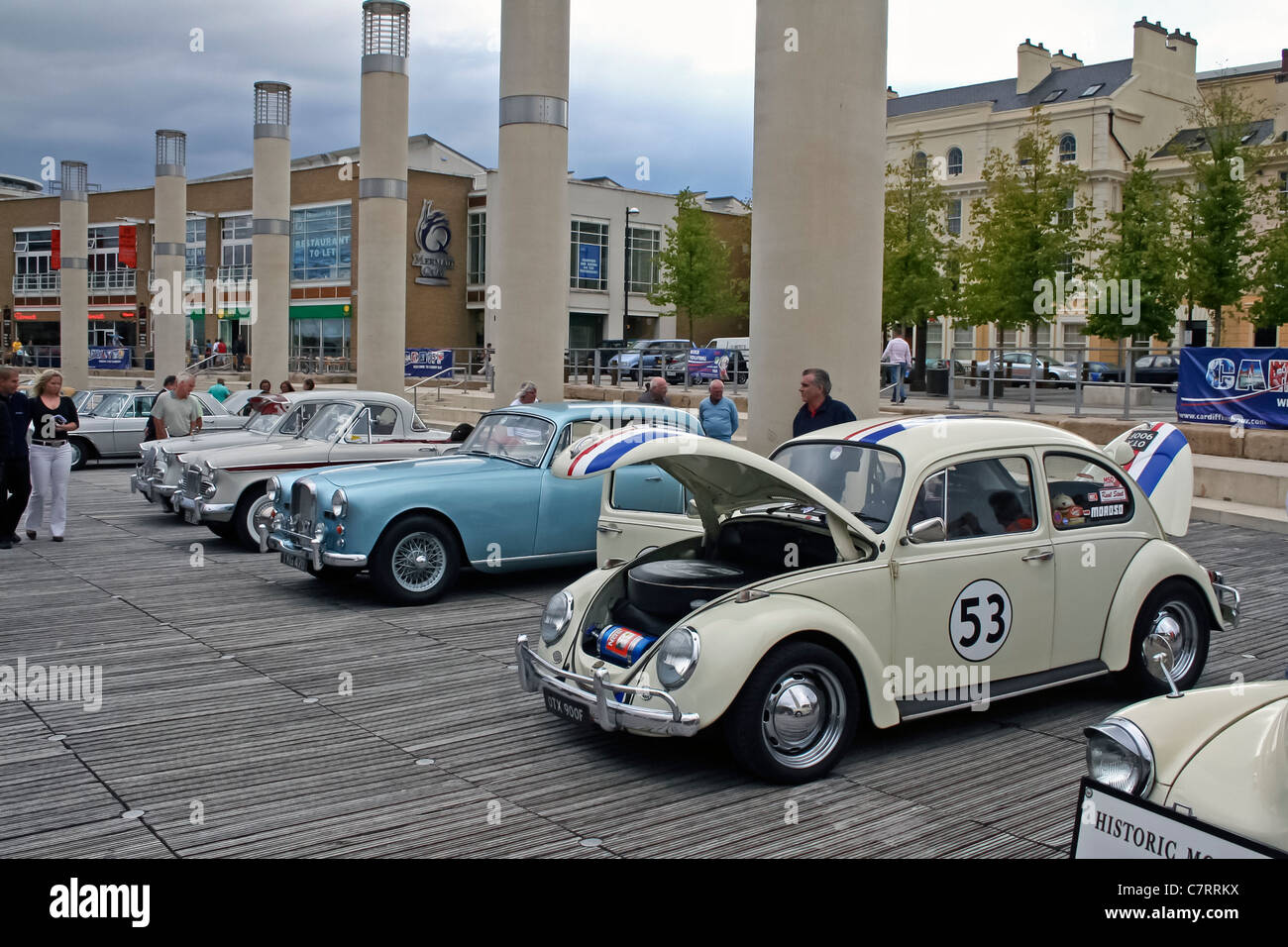 Classic car show in Cardiff Bay Stock Photo - Alamy