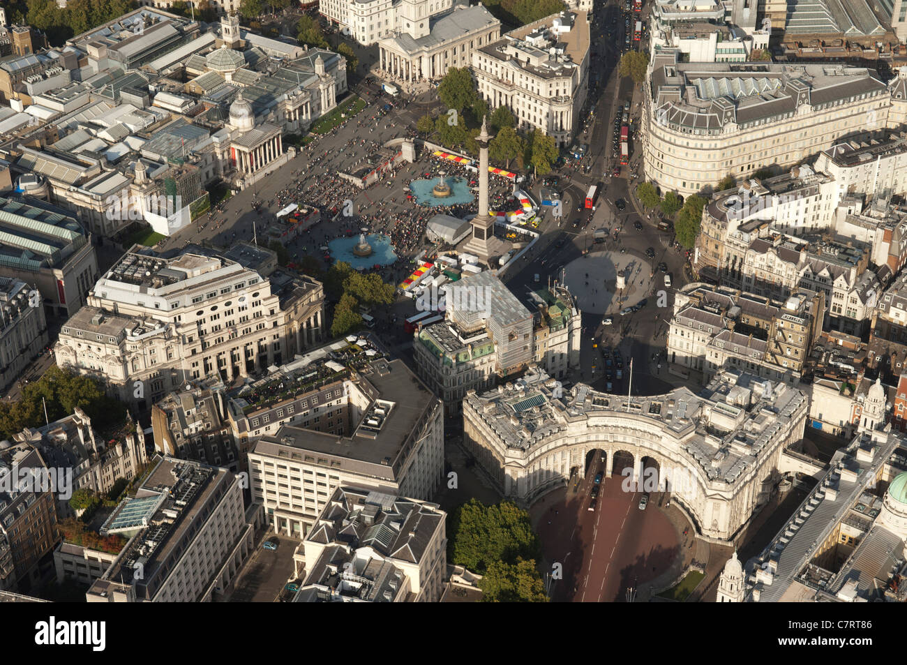 An aerial view of Trafalgar Square London Stock Photo - Alamy