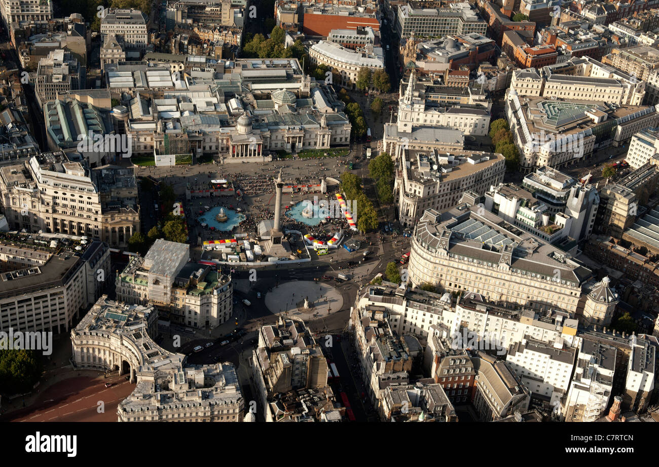 An aerial view of Trafalgar Square London Stock Photo - Alamy