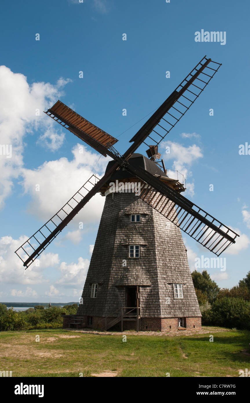 Smock mill of Benz, Usedom Island, Baltic Sea, Mecklenburg-Vorpommern ...