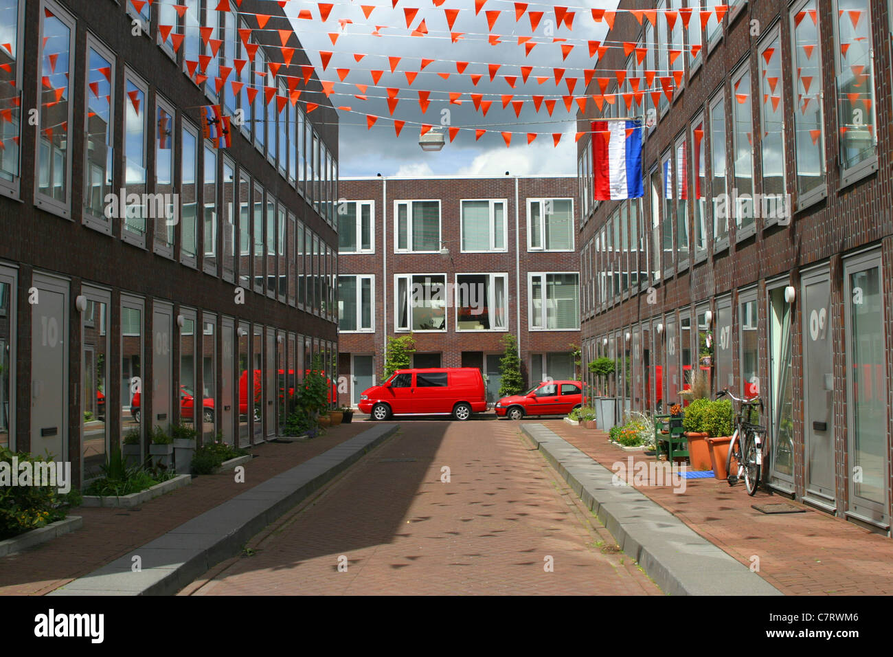 Dutch street with flags Stock Photo - Alamy