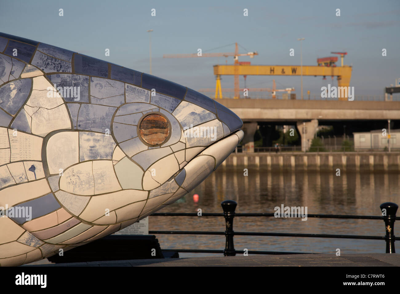 'The Big Fish' Salmon sculpture by John Kindness next to the River ...