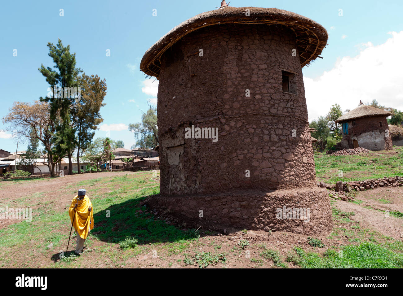 Traditional stone thatched tukul in Lalibela, Northern Ethiopia, Africa ...
