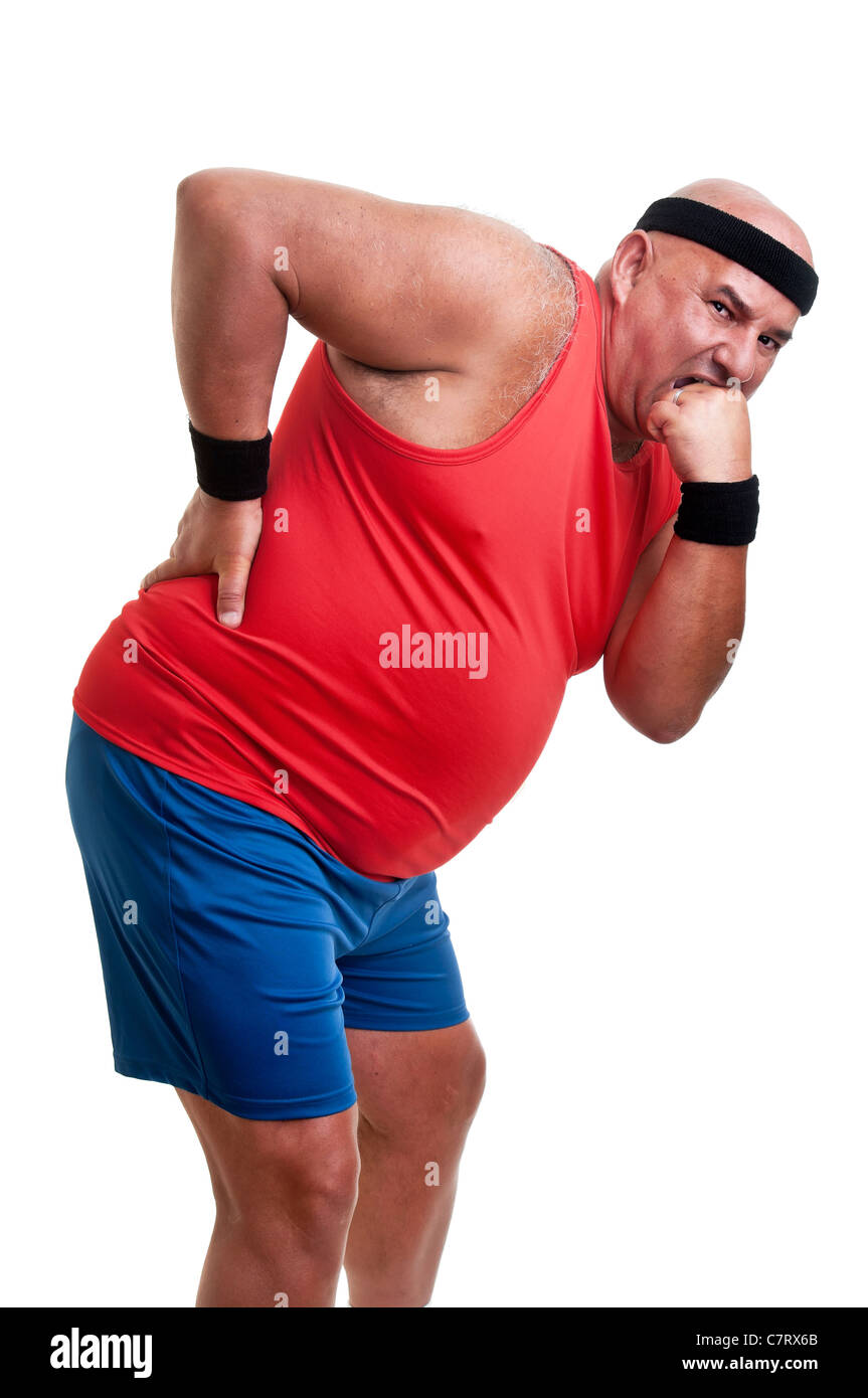 Obese man with back pain hi-res stock photography and images - Alamy