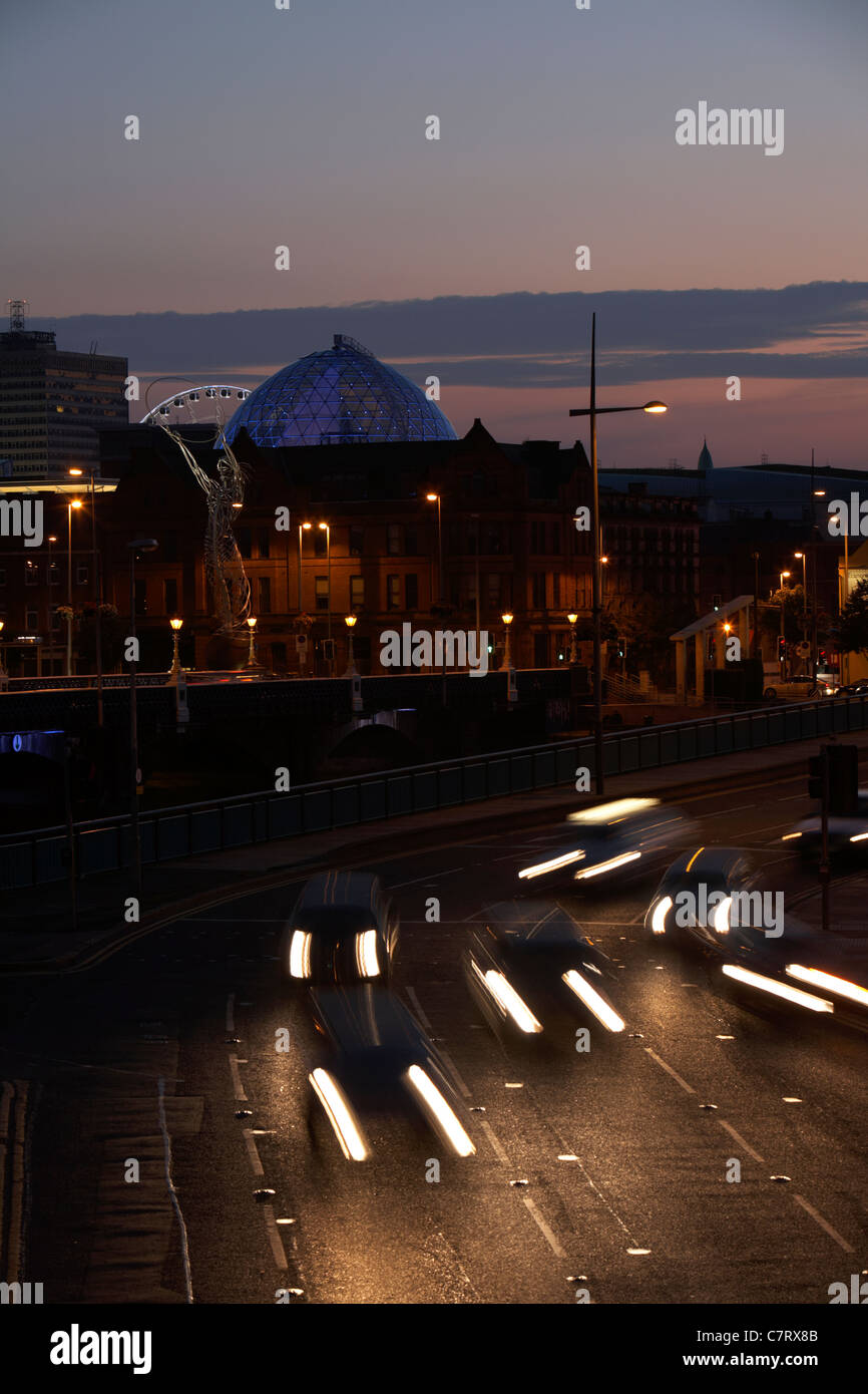 Belfast skyline with Victoria Square dome, Thanksgiving Square, Beacon ...
