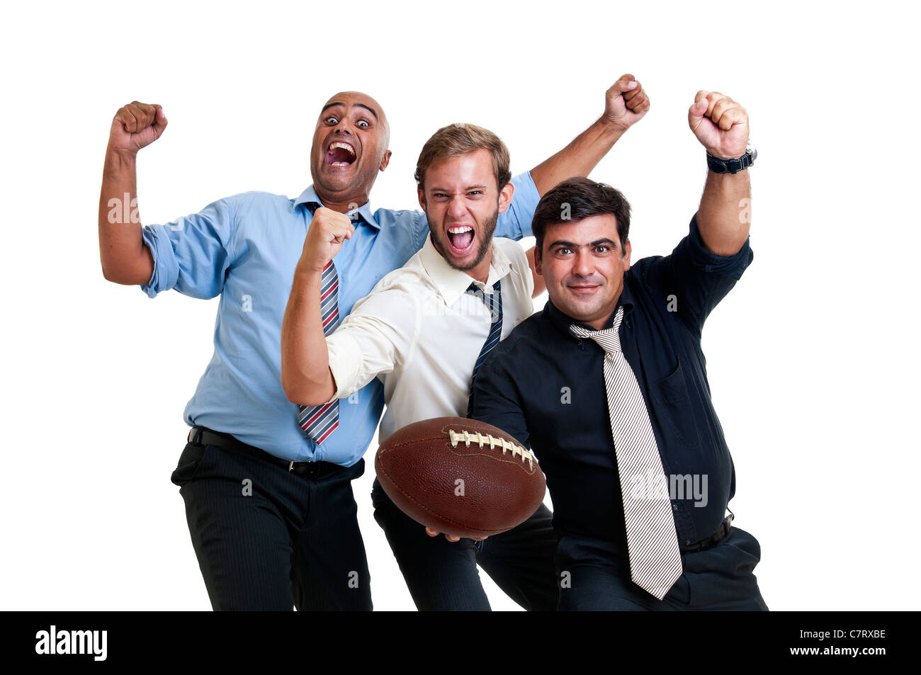 Tired and beaten up businessman supporting a rugby team Stock Photo - Alamy