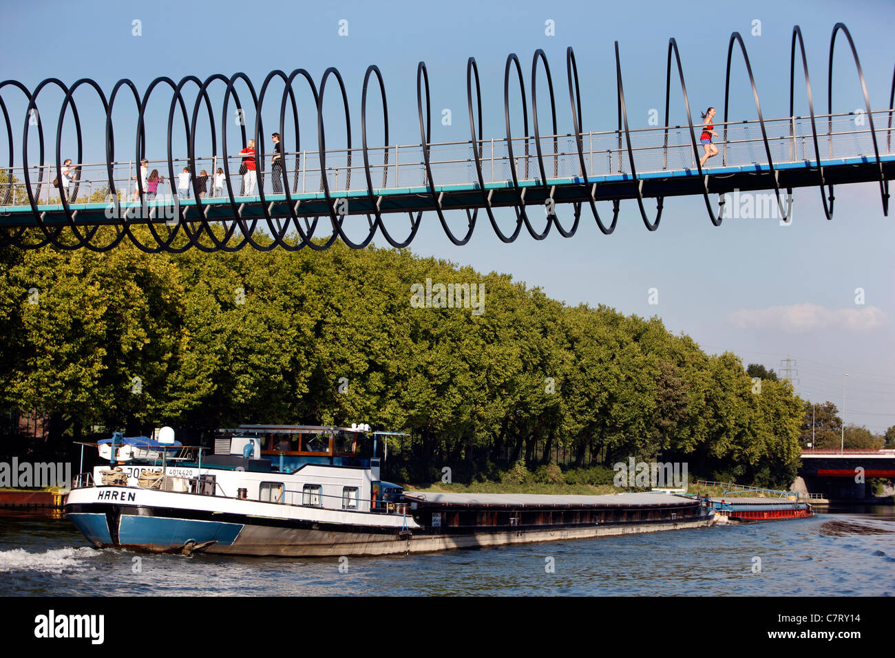 Spiral shaped footbridge. Called "Slinky Springs to Fame", crosses the ...