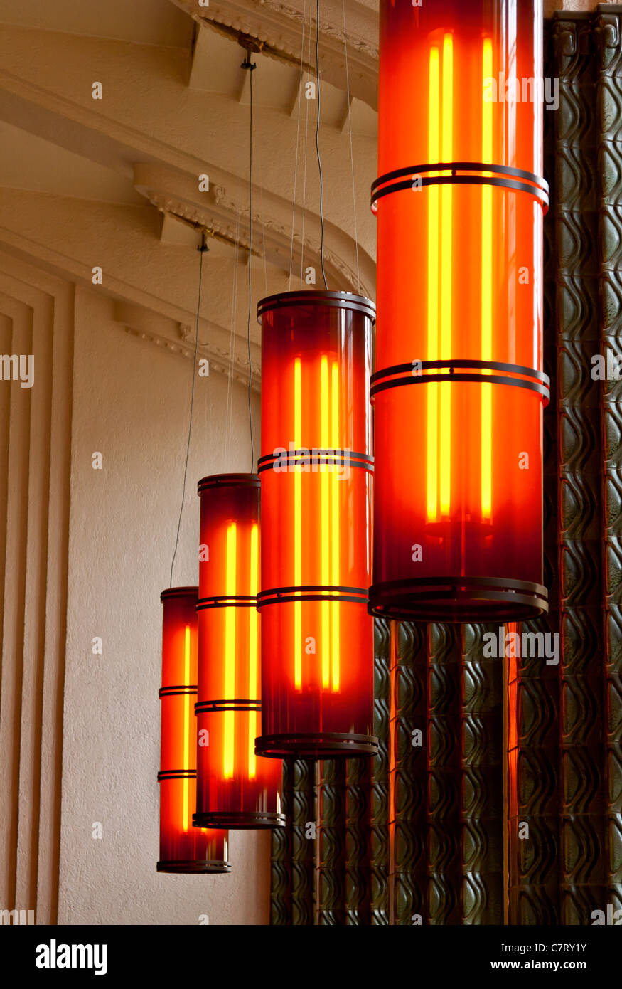 columns and lights at the station in Helisnki, Finland Stock Photo - Alamy