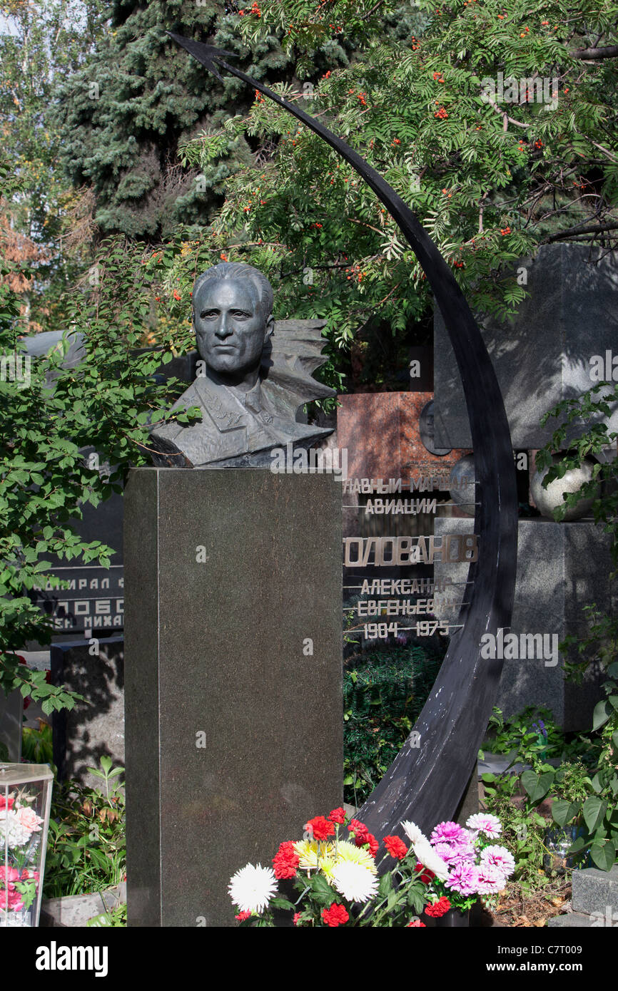 Grave of the Soviet Chief Marshal of Aviation Alexander Yevgeniyevich ...