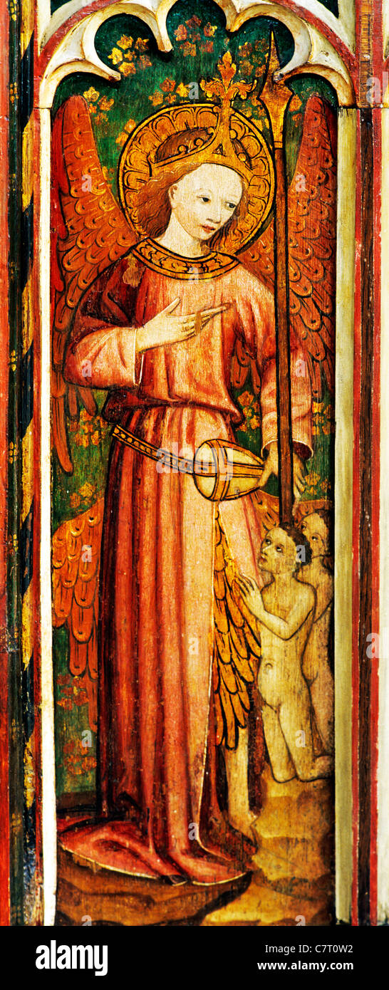 Barton Turf, Norfolk, rood screen, Angels, one of The Nine Orders of ...