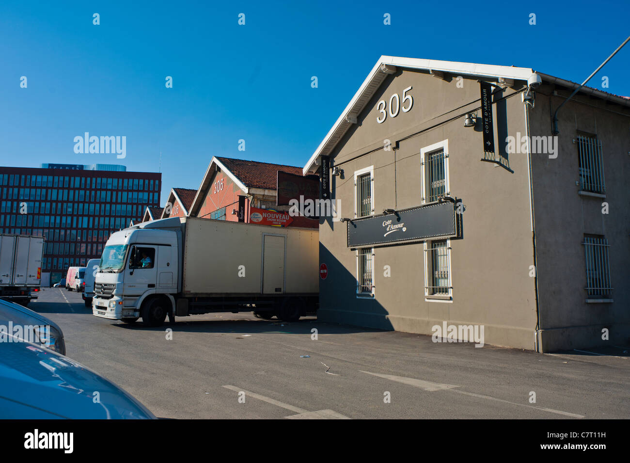 Trucks outside parking day exterior architecture city urban france hi ...