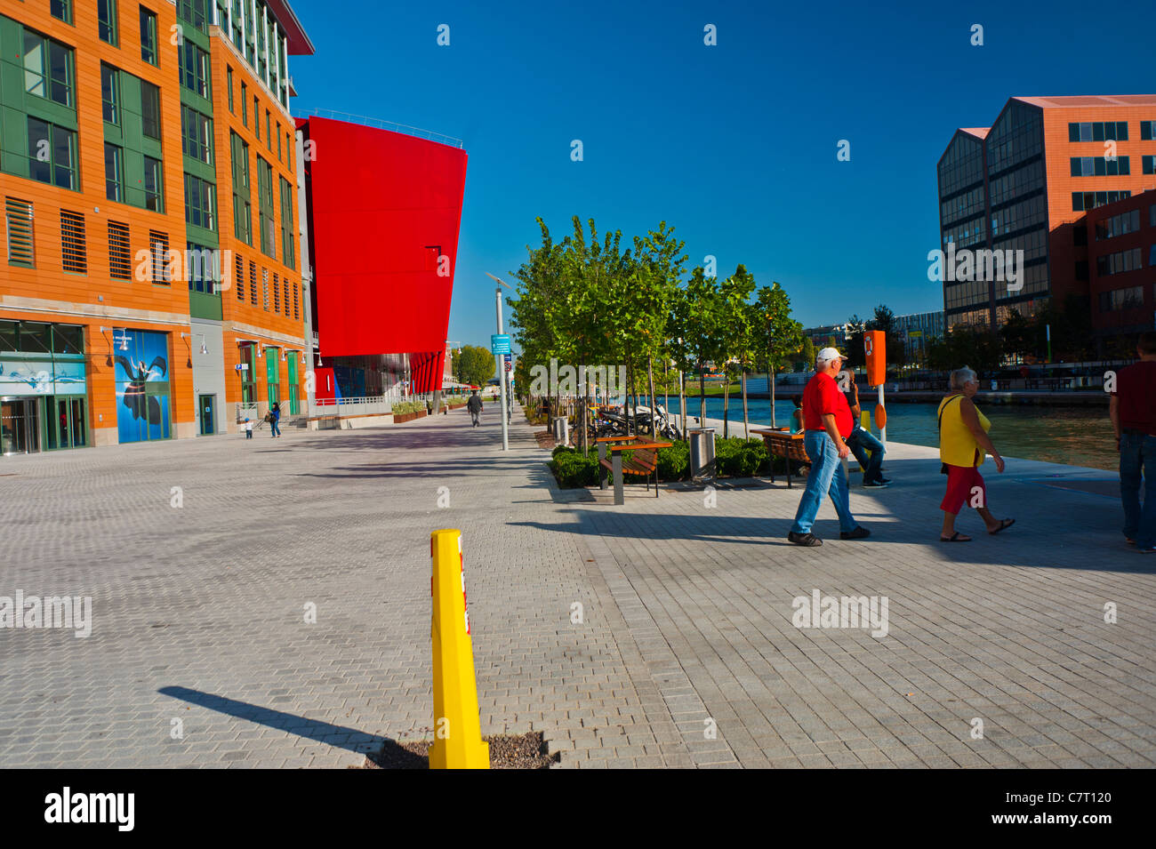 Aubervilliers, France, Outside SUBURBAN Street Scene, Shopping Center ...