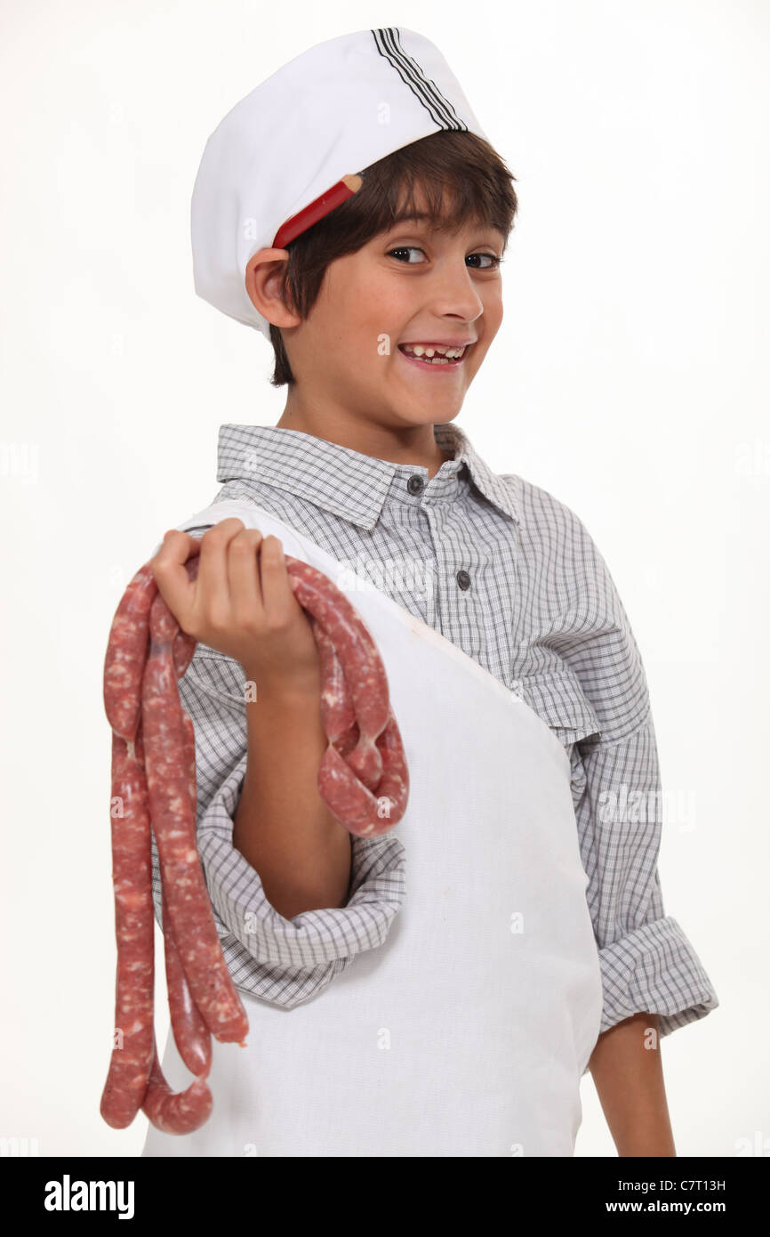 Little boy dressed as butcher Stock Photo - Alamy