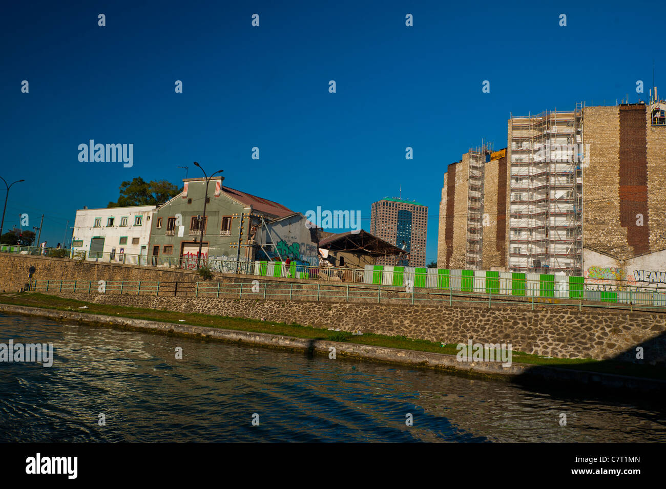 Aubervilliers, France, Canal de l'Ourcq, Between Paris and Northern ...