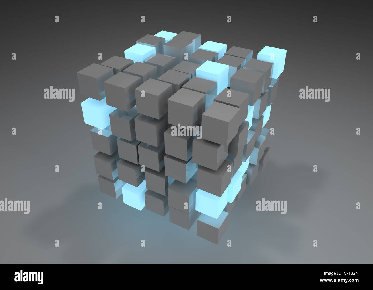 render of am abstract cube made of cubes Stock Photo - Alamy