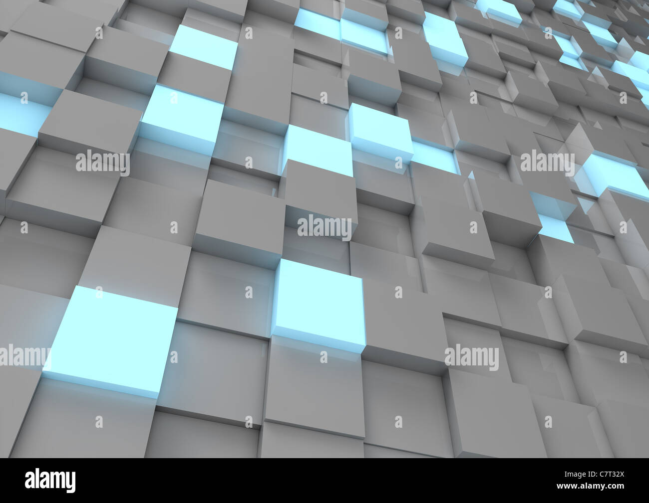 render of a wall made of cubes Stock Photo - Alamy