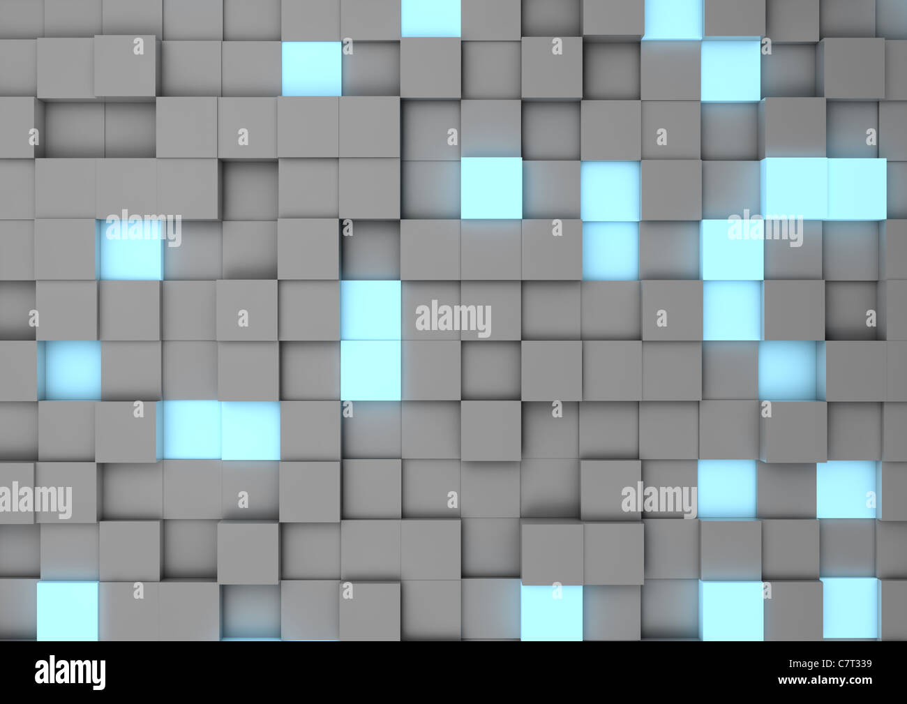 render of a wall made of cubes Stock Photo - Alamy