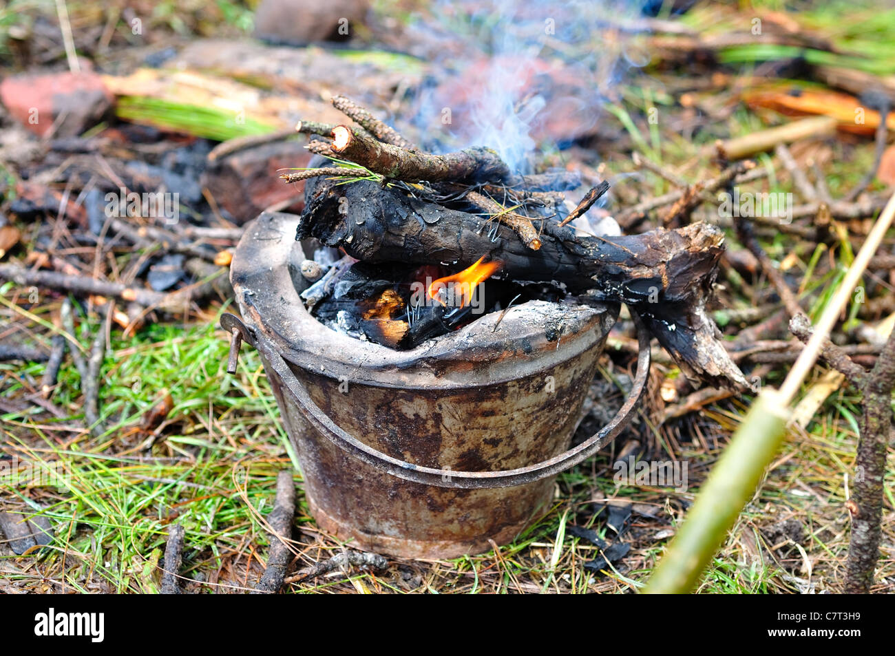 clay stove with burning wood Stock Photo - Alamy