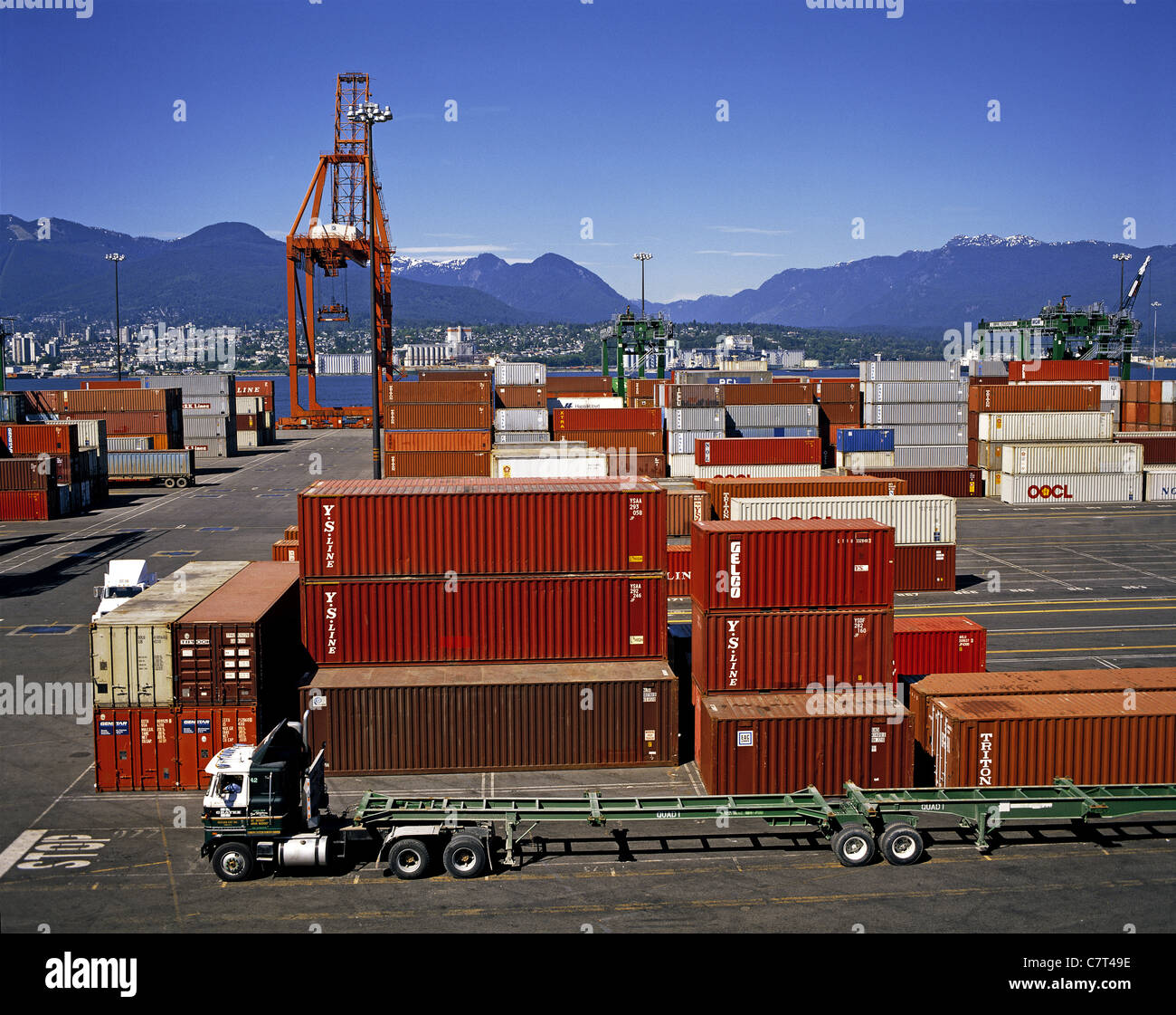 Port Vancouver container terminal, Vancouver, Canada Stock Photo - Alamy
