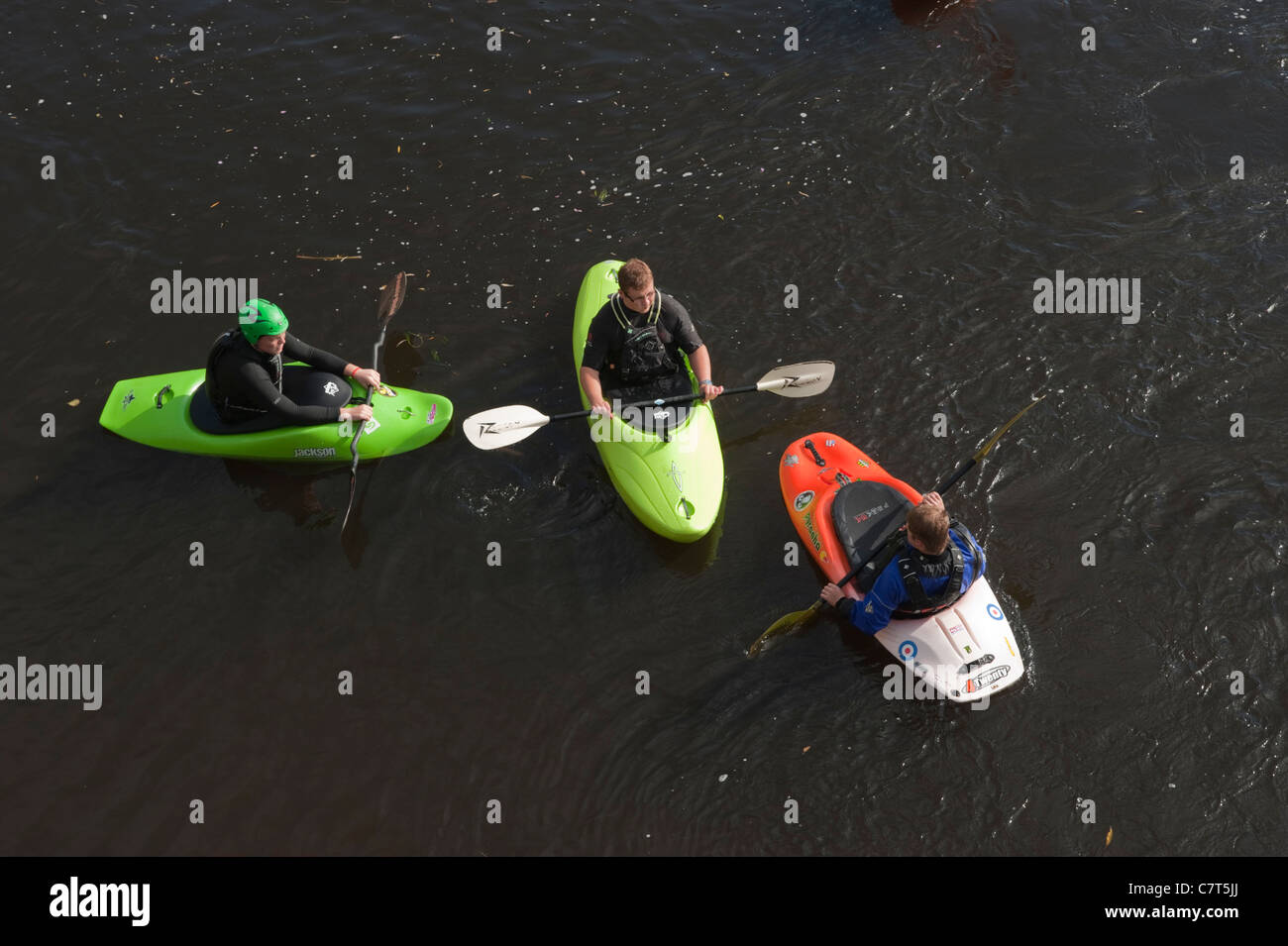 Kayaking on the River Wye at Hereford Stock Photo - Alamy