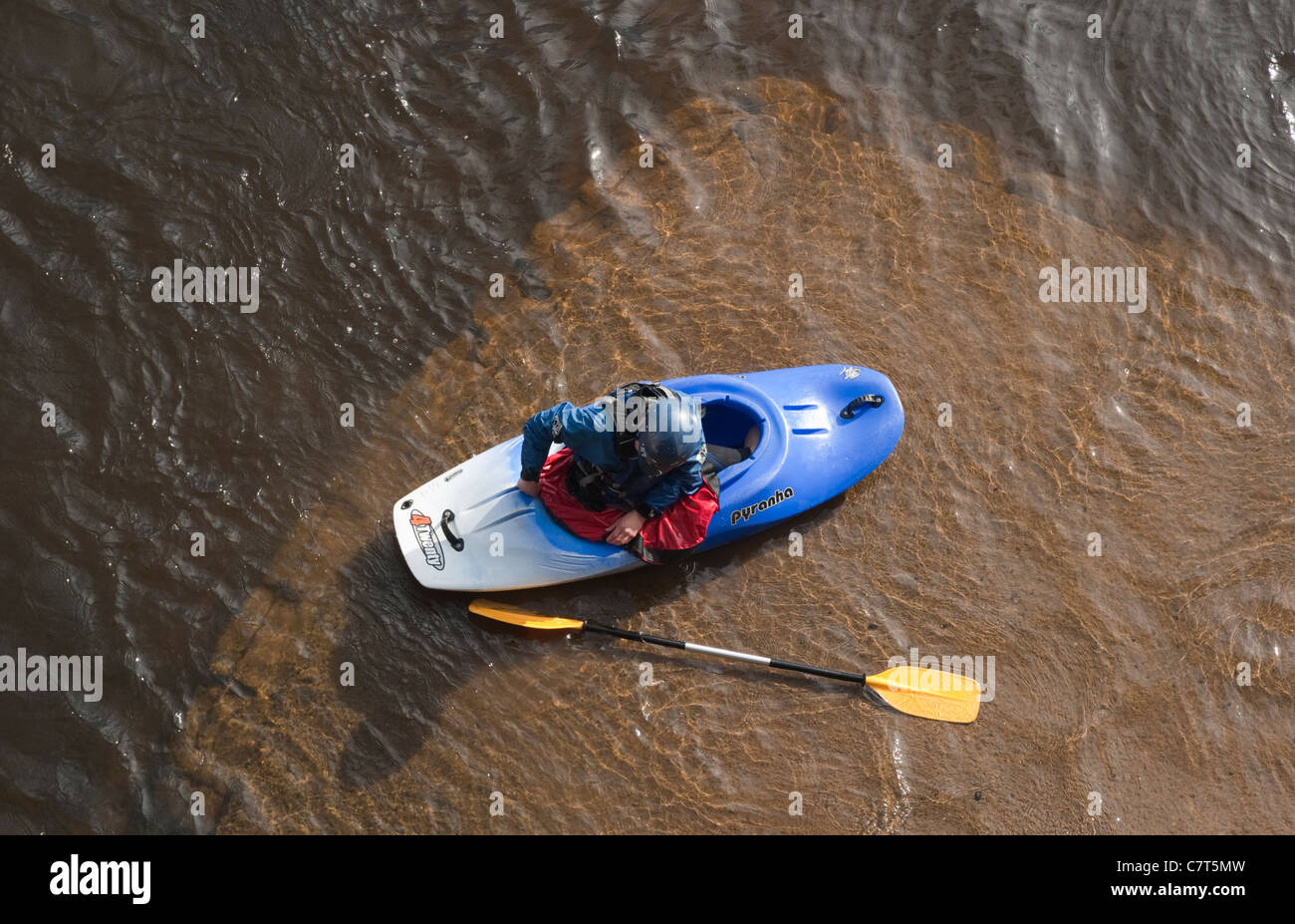 Kayaking on the River Wye at Hereford Stock Photo - Alamy