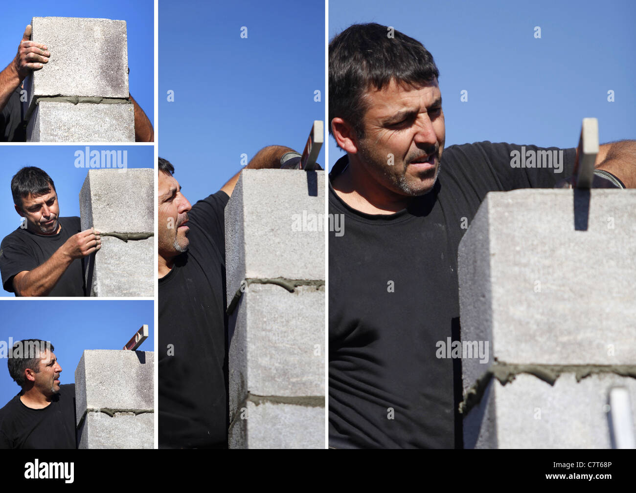 experienced man making a wall Stock Photo - Alamy
