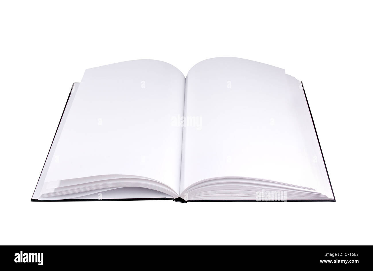 An open book with empty pages isolated on white Stock Photo - Alamy