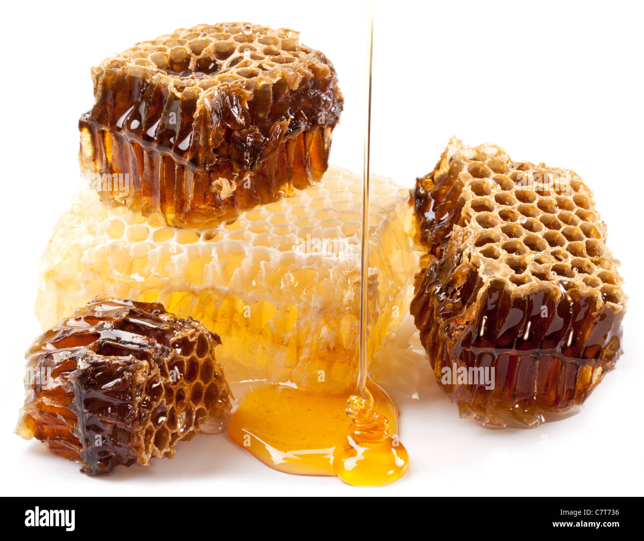 Close up view of honeycombs Stock Photo - Alamy