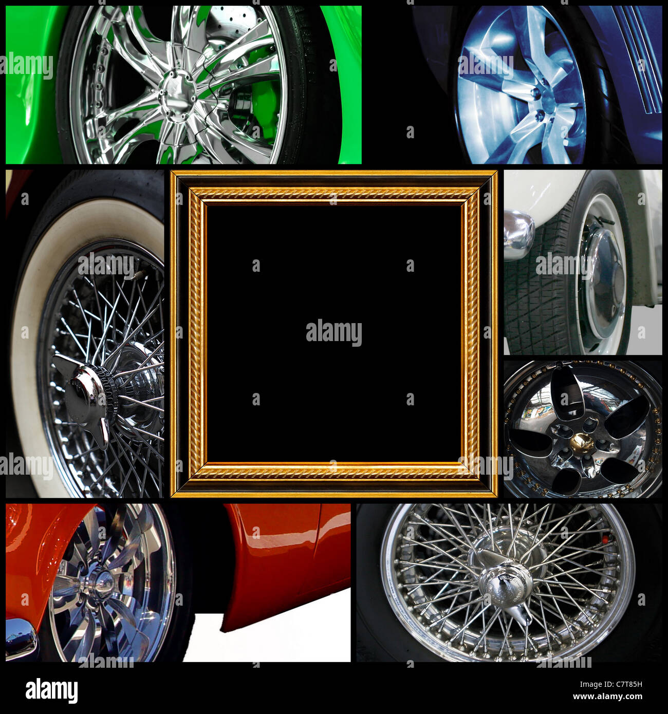 Isolated collection of different wheels Car Stock Photo - Alamy