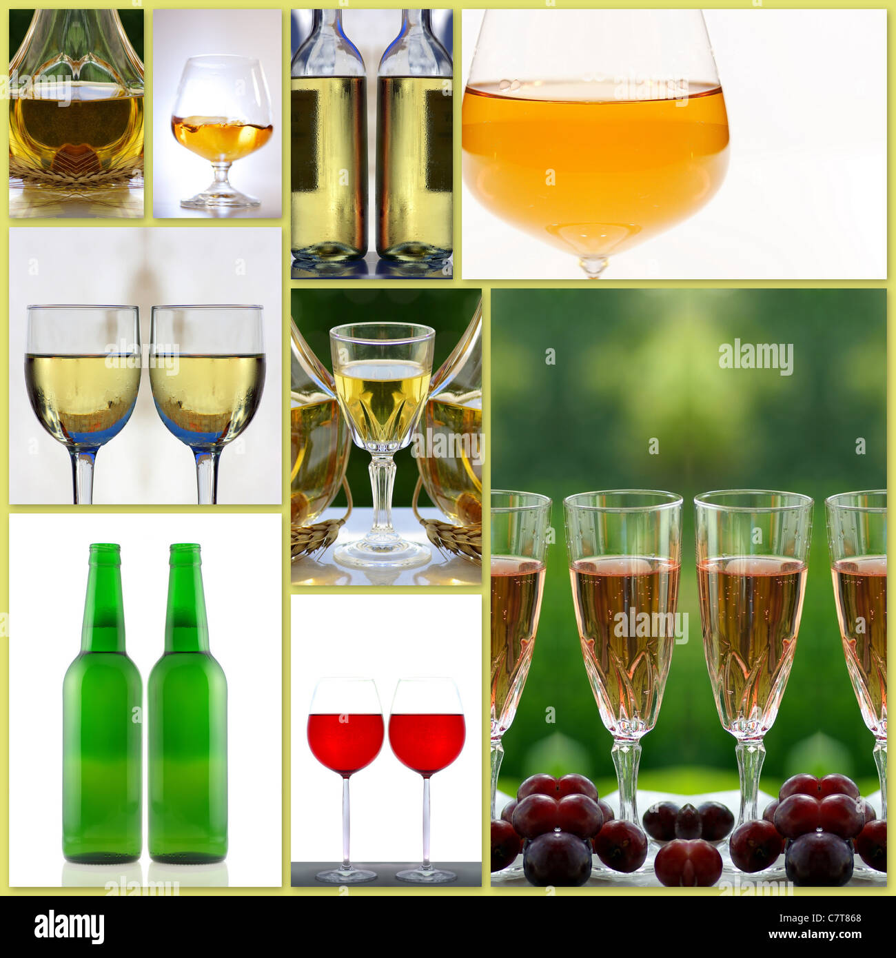 A collage of different pictures of alcoholic beverages for the ...